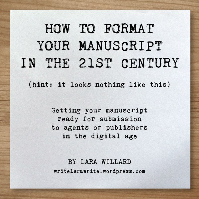 Manuscript Format Template (free download) – Lara Willard