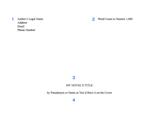 Formatting your Novel Manuscript – Lara Willard