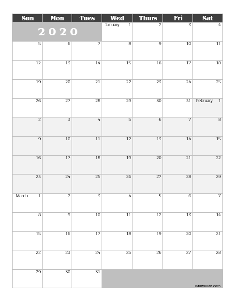[Download] Printable 2020-2021 Quarterly Calendar – Lara Willard